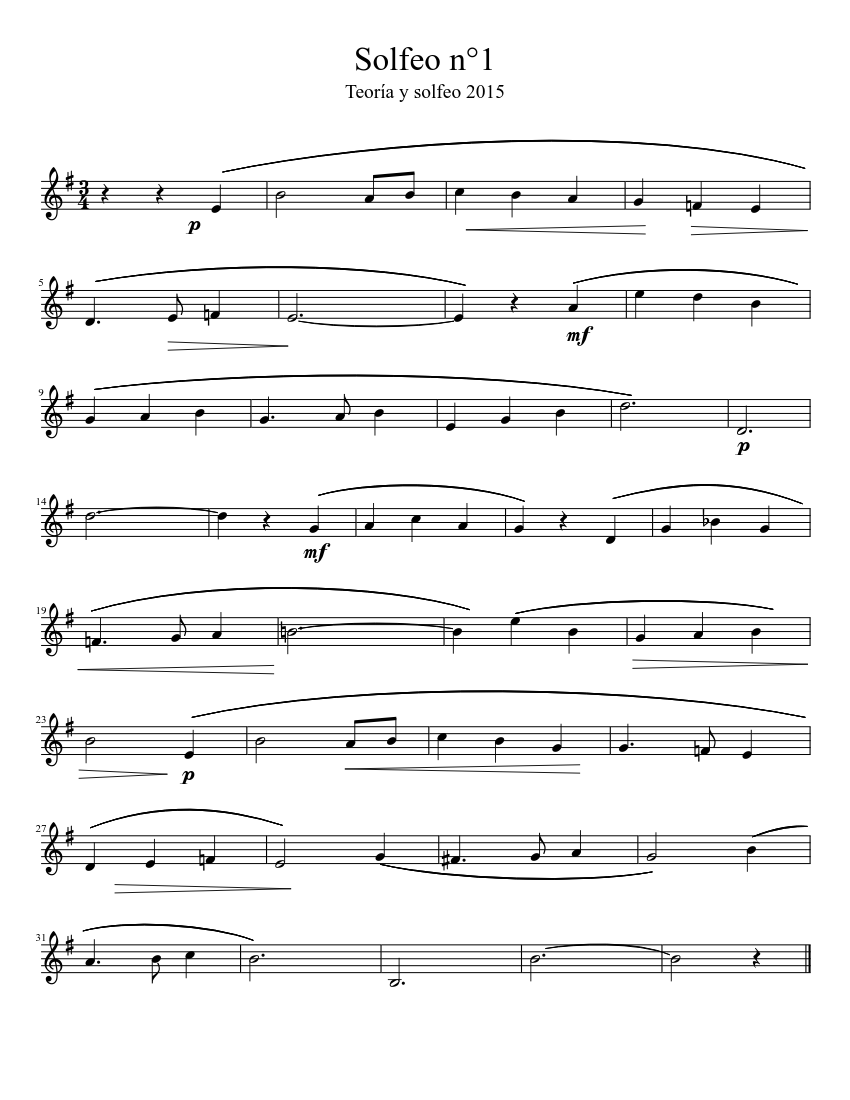 Solfeo n°1 Sheet music for Vocals (Solo) | Musescore.com