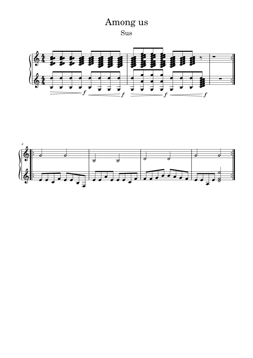 Among us Sheet music for Piano (Solo) Easy | Musescore.com