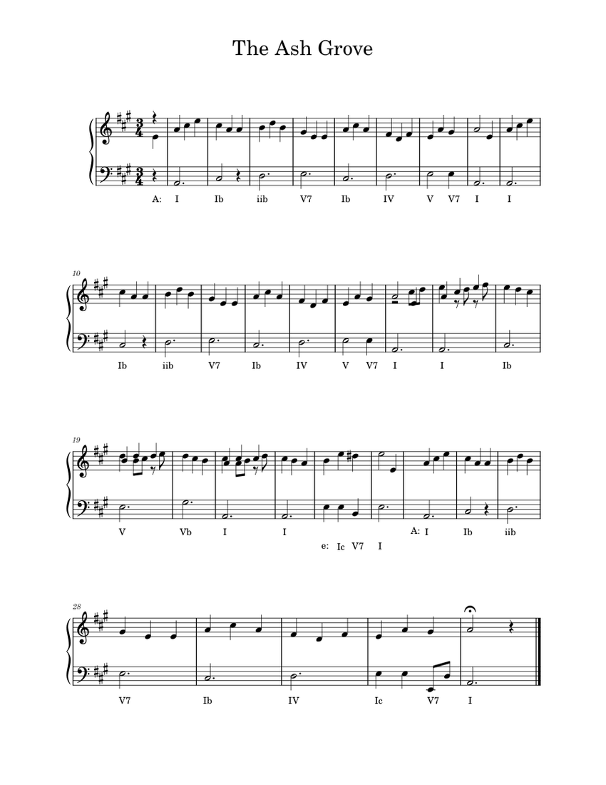The Ash Grove Sheet music for Piano (Solo) | Musescore.com