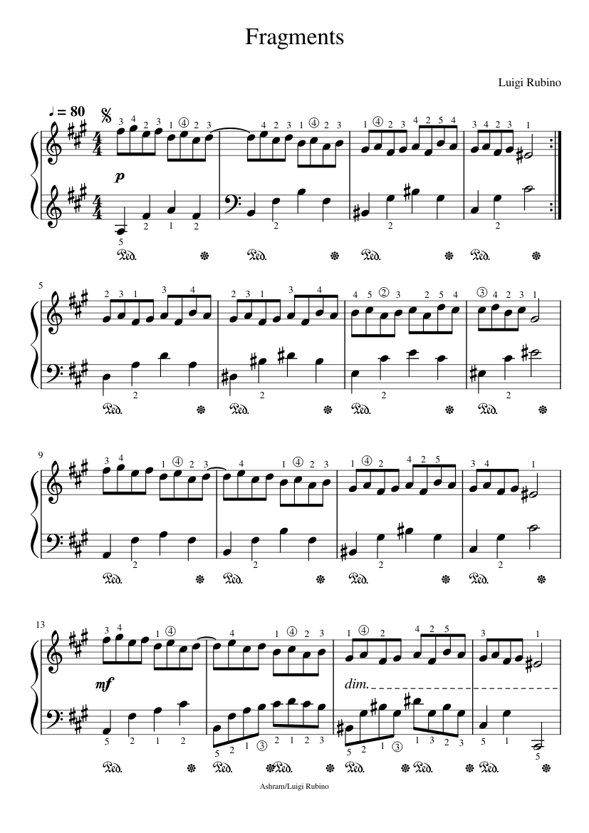 Fragments Sheet Music for Piano (Solo) Easy | MuseScore.com