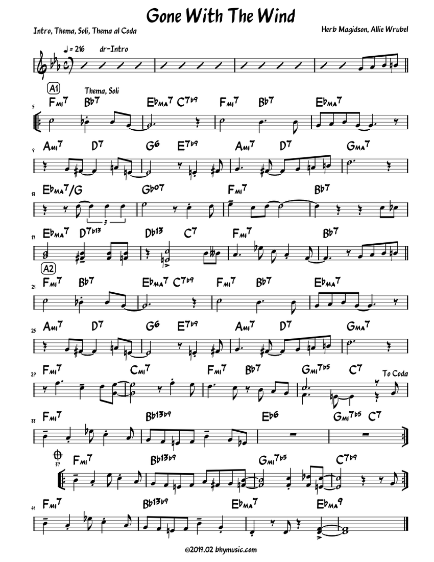Gone With The Wind Sheet music for Trumpet other (Solo) | Musescore.com