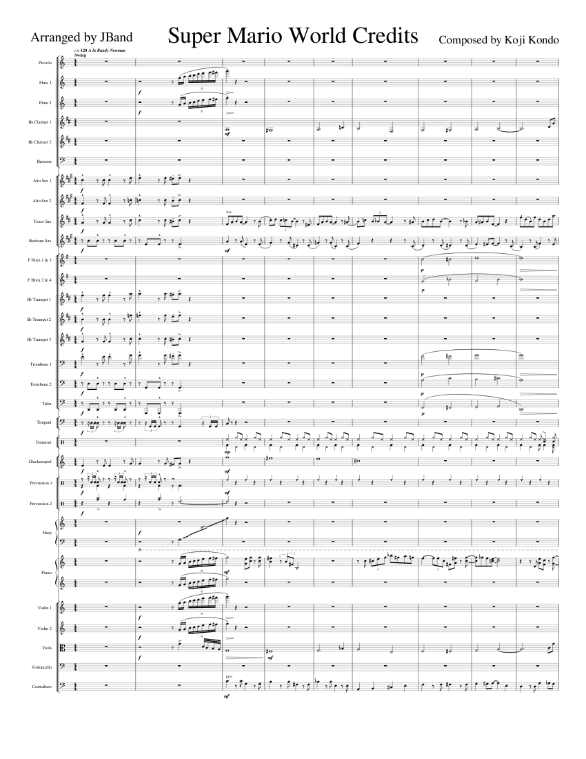 Super Mario World Credits (Arrangement) Sheet music for Piano, Trombone ...