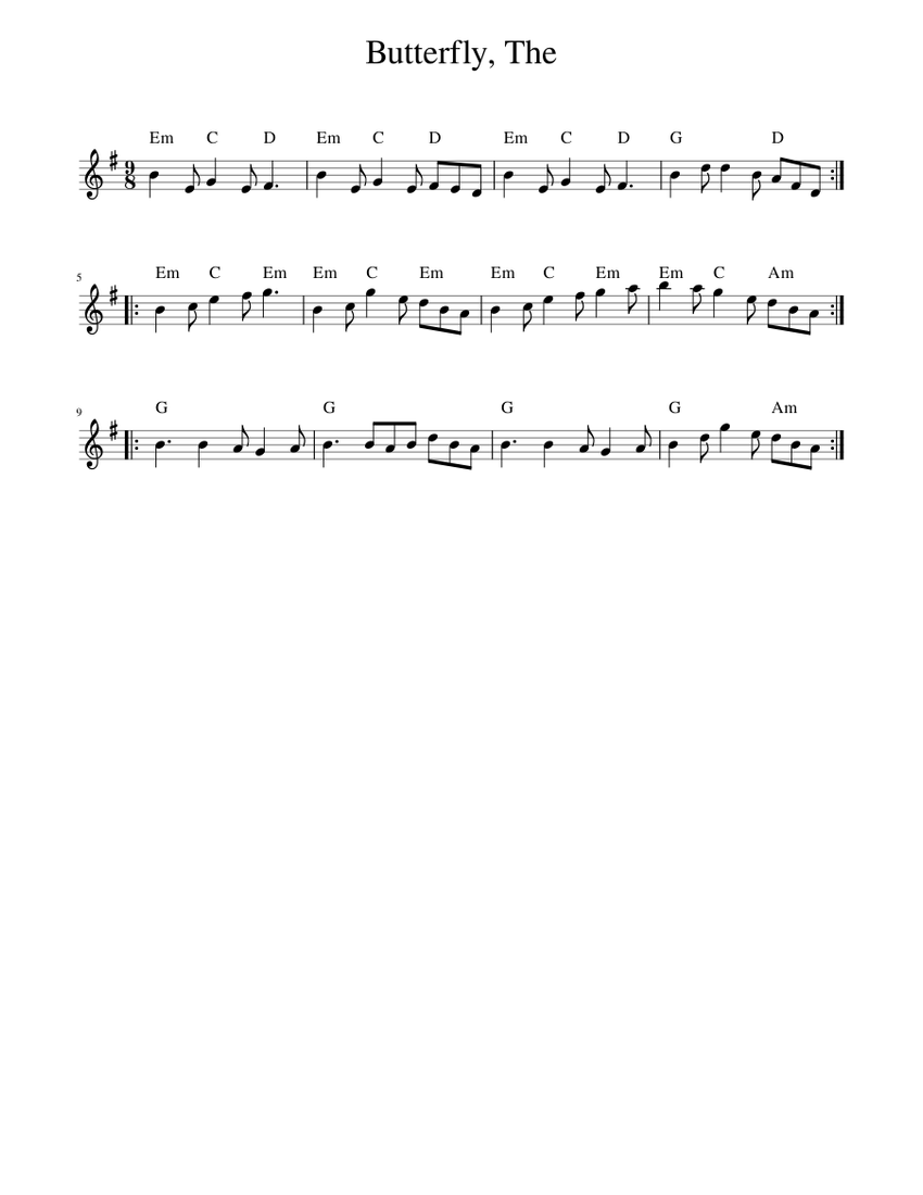The Butterfly Sheet music for Piano (Solo) | Musescore.com