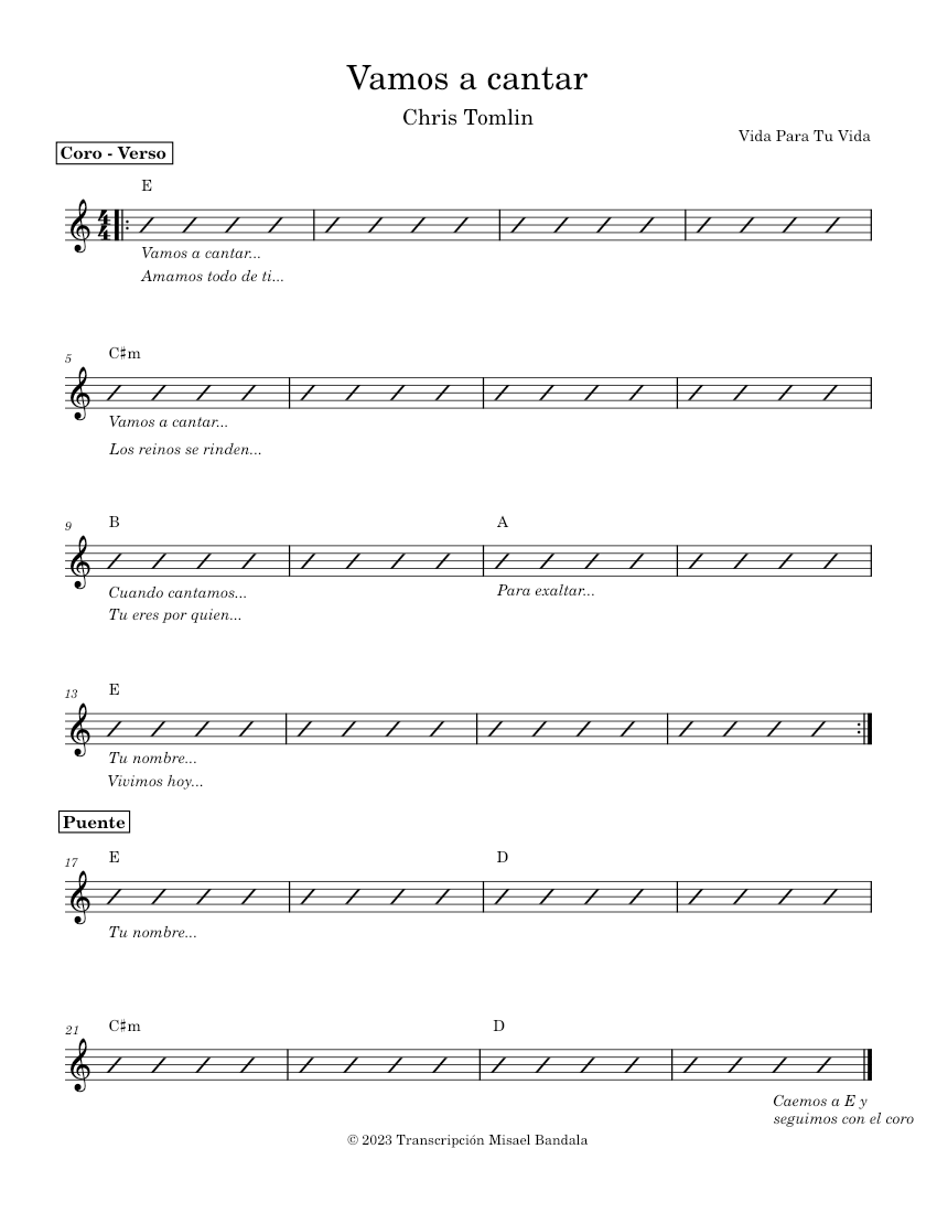 Vamos a cantar – En Espíritu Y En Verdad Sheet music for Guitar (Solo ...