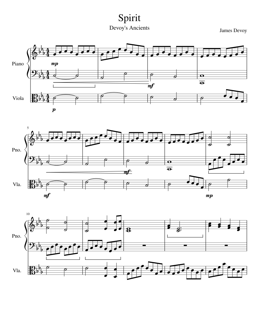 Spirit Sheet music for Piano, Viola (Solo) | Musescore.com