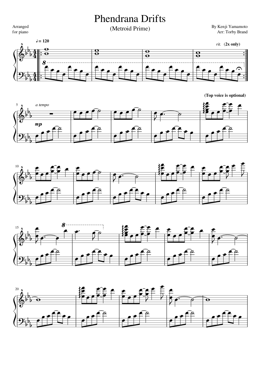 Phendrana Drifts (Metroid Prime) Sheet Music for Piano (Solo ...