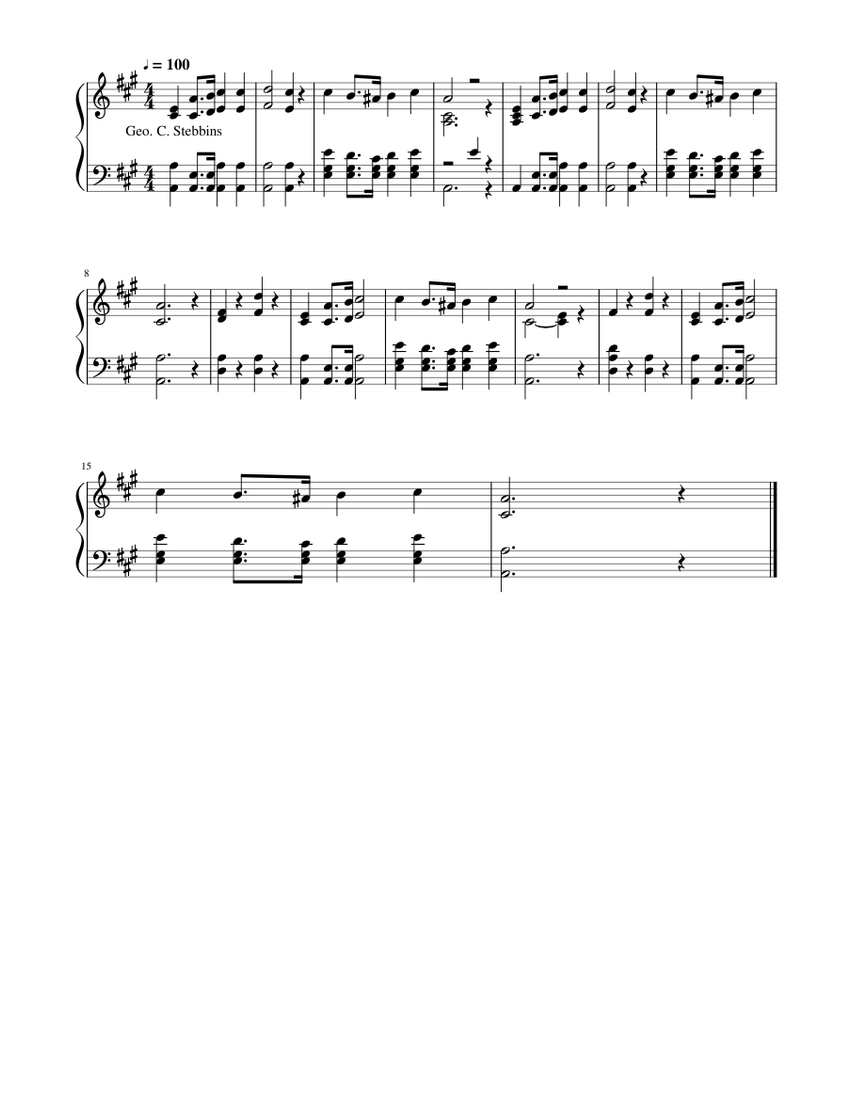 “Look unto me,” saith Jesus - Geo. C. Stebbins Sheet music for Piano ...