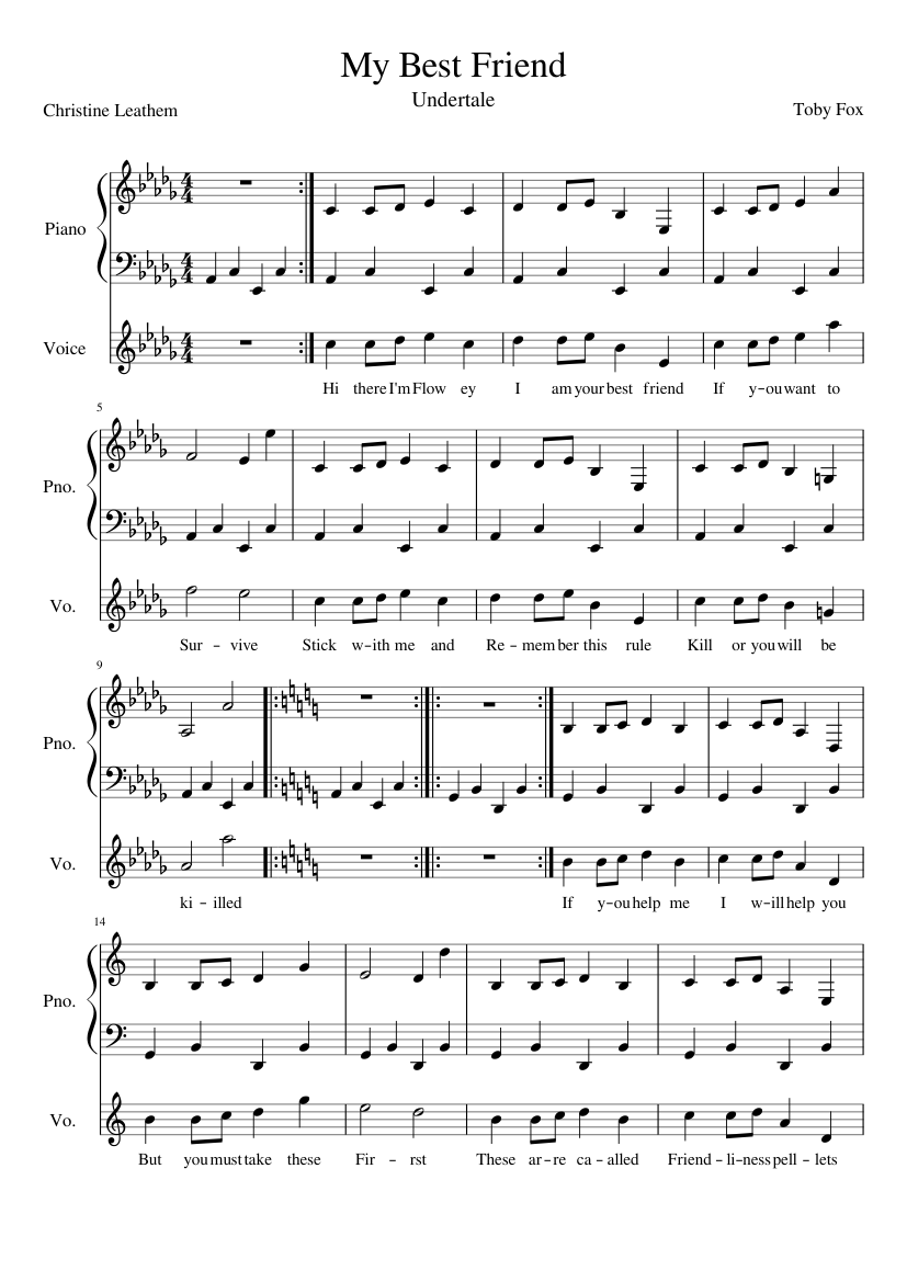 Your Best Friend Sheet music for Piano, Vocals (Piano-Voice ...
