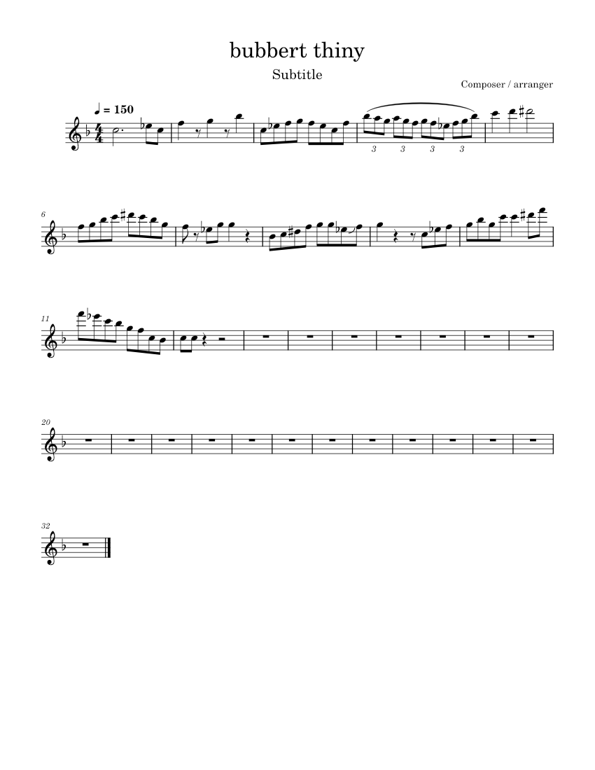 bubbert thingy Sheet music for Saxophone tenor (Jazz Band) | Musescore.com
