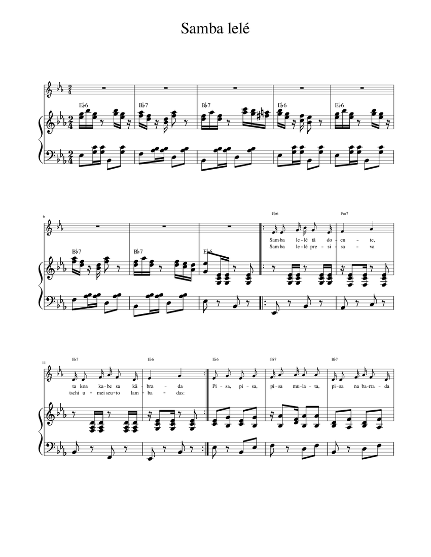 Samba lel Sheet music for Piano (Solo) | Musescore.com