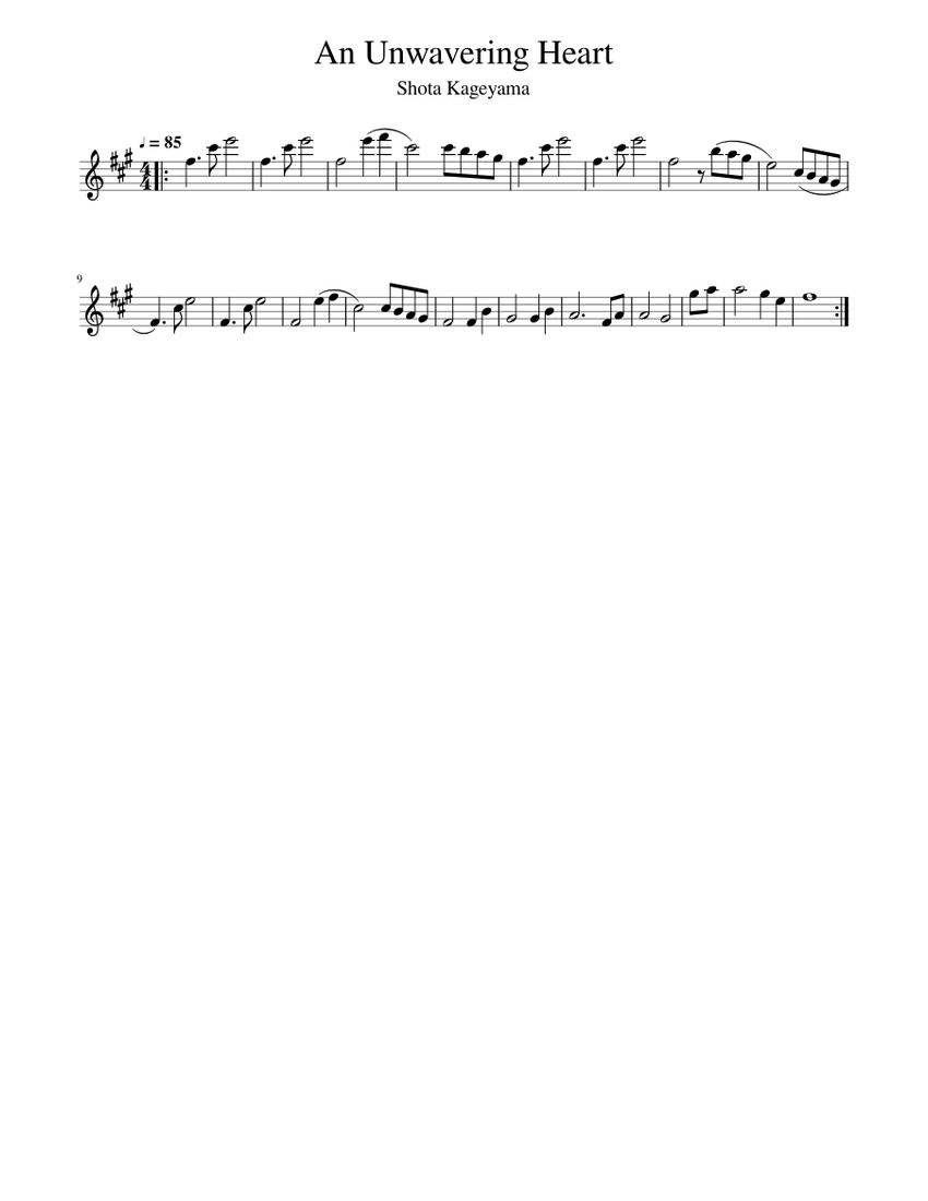 An_Unwavering_Heart Sheet music for Flute (Solo) | Musescore.com