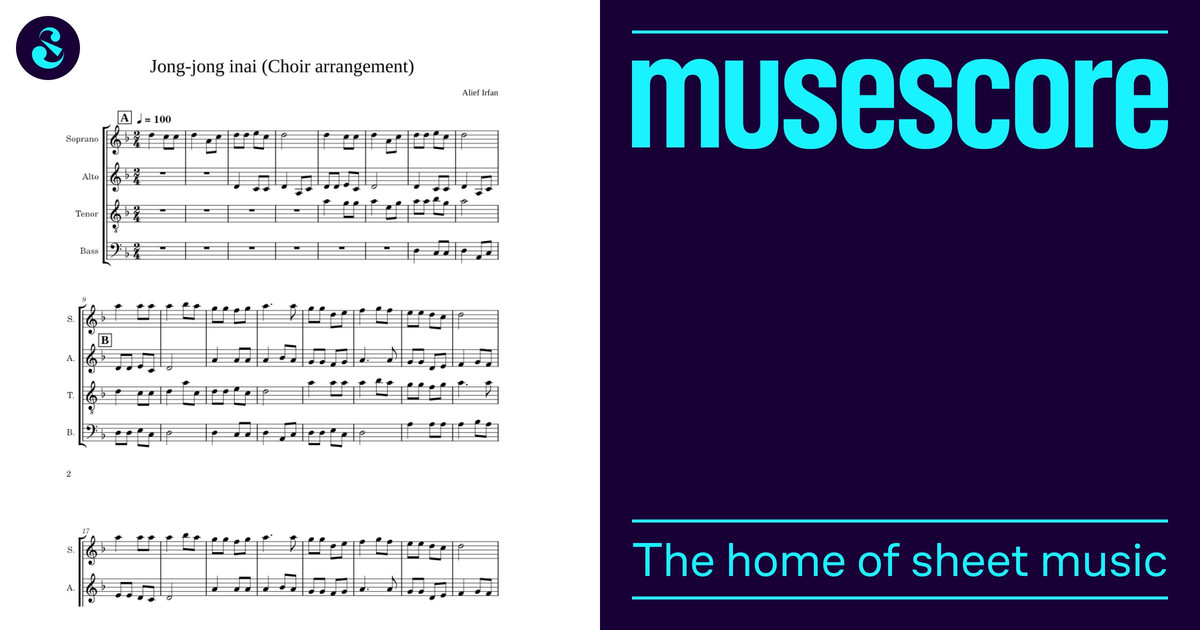 Jong-jong inai (Choir arrangement) Sheet music for Bass guitar ...