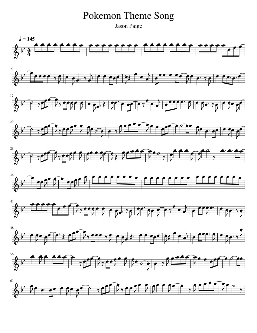 Pokemon Theme Song (Flute) Sheet music for Flute (Solo) | Musescore.com