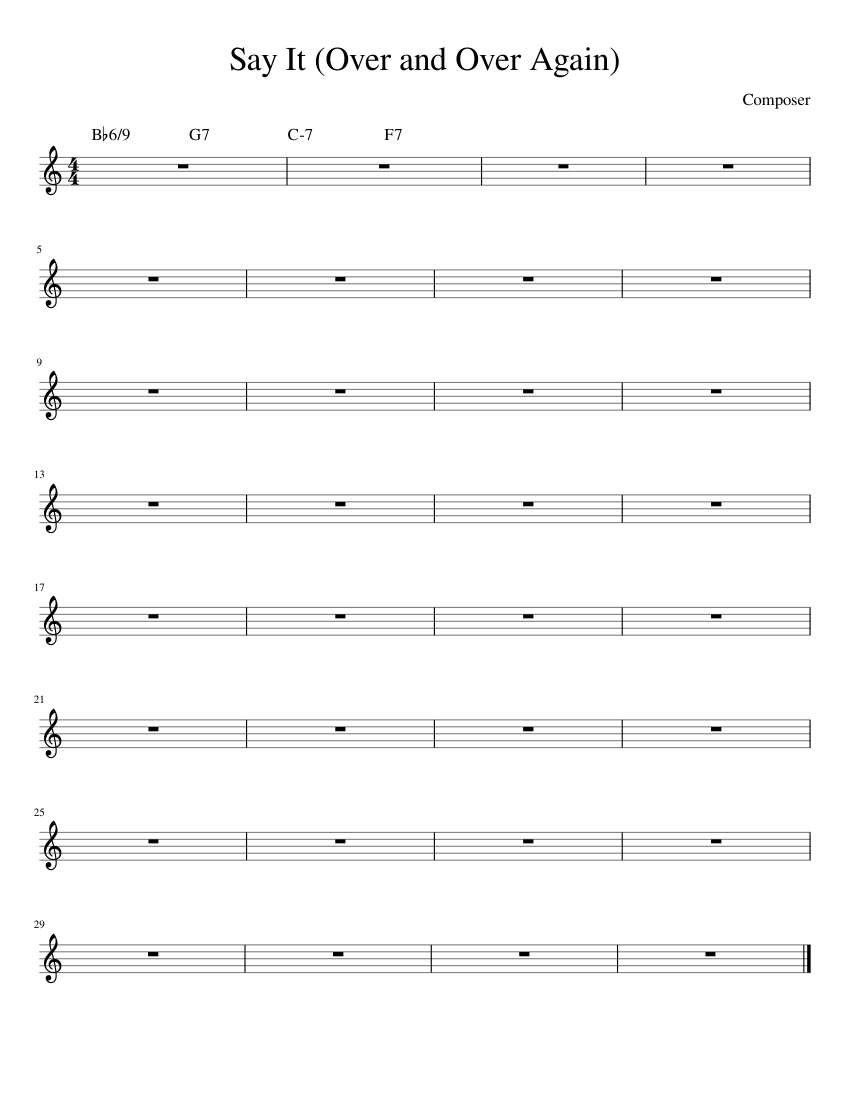 Say It (Over and Over Again) Sheet music for Piano (Solo) Easy ...