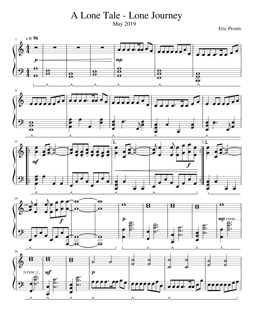 Lone Journey Sheet music for Piano (Solo) | Musescore.com