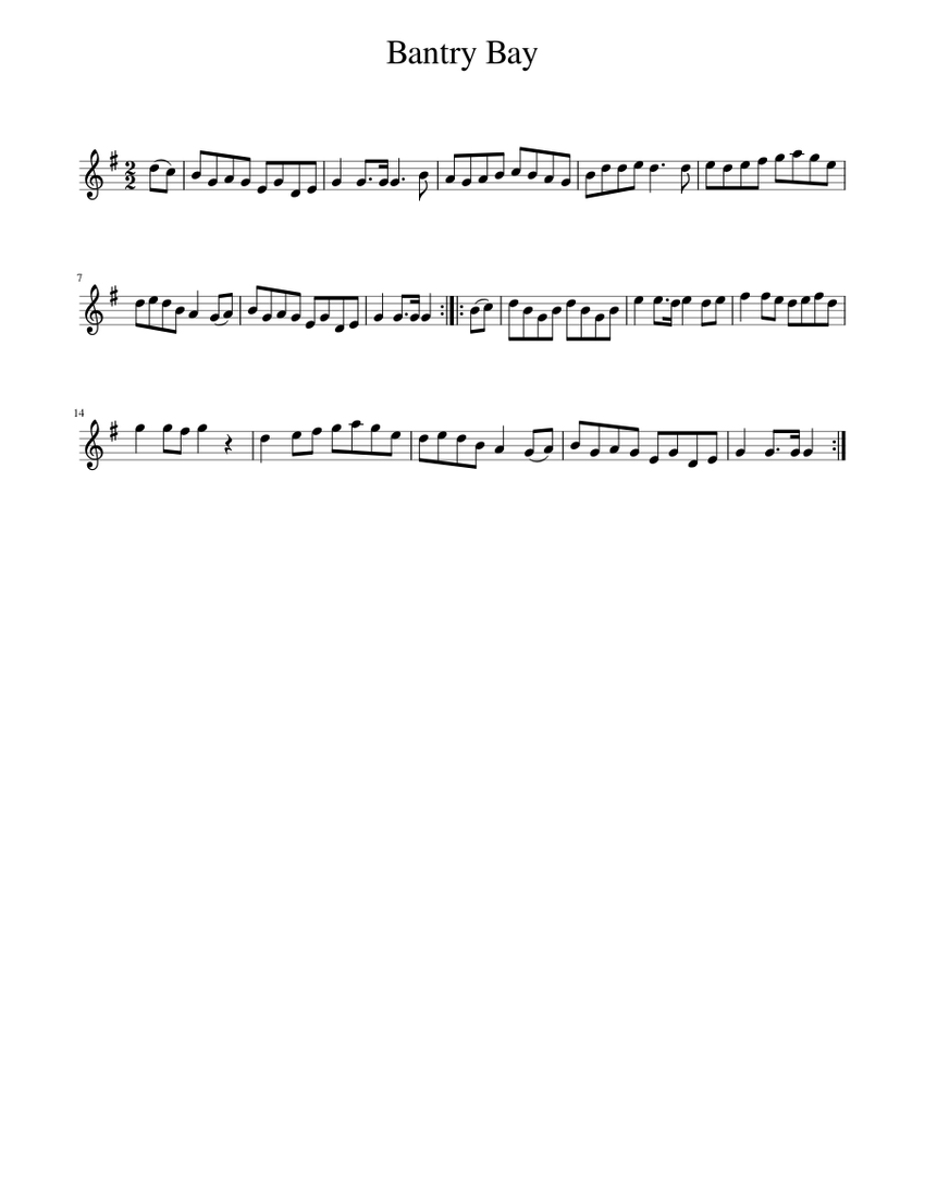 Bantry Bay Sheet music for Piano (Solo) | Musescore.com