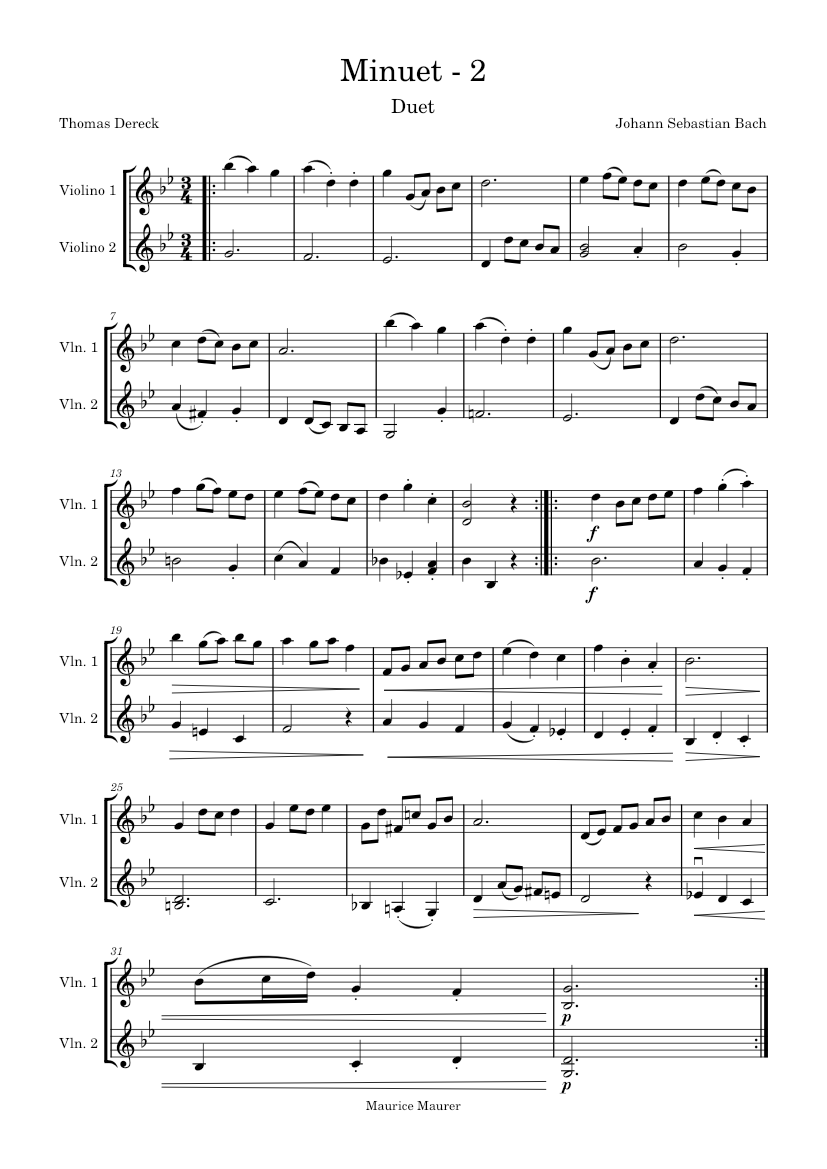 Duet_n.2_-_Minuet__Johann_Sebastian_Bach_Minuet_-_2_-_Edit Dereck Sheet ...