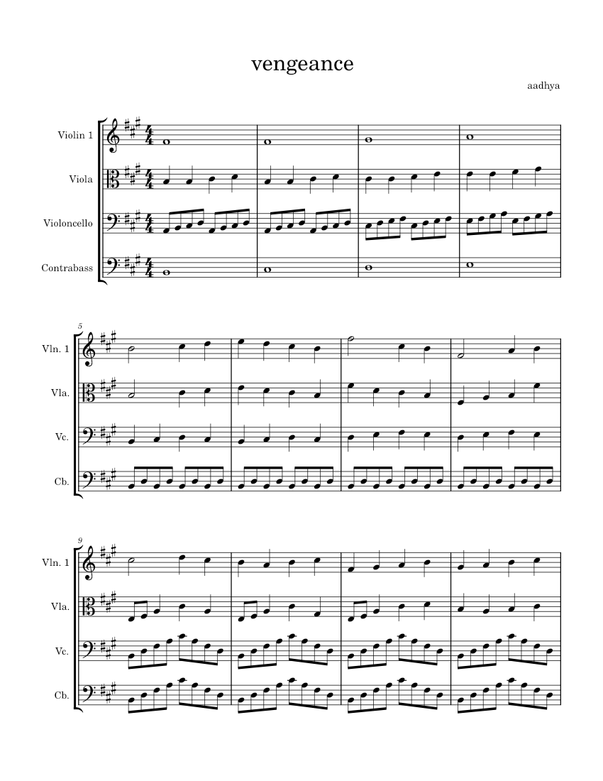 vengeance Sheet music for Violin, Viola, Cello, Woodwinds (other ...