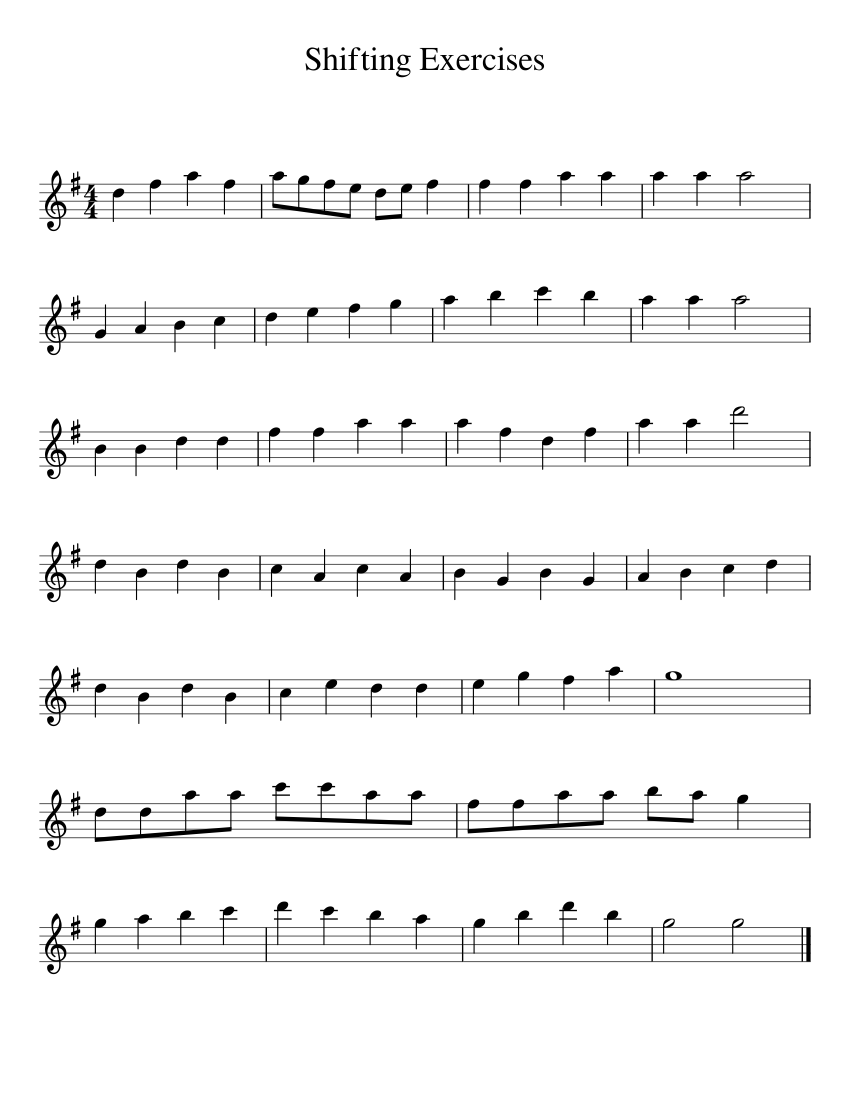 Shifting Exercises Sheet music for Piano (Solo) Easy | Musescore.com