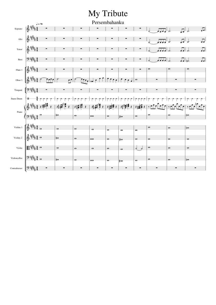 My Tribute in B Sheet music for Piano, Soprano, Alto, Tenor & more ...