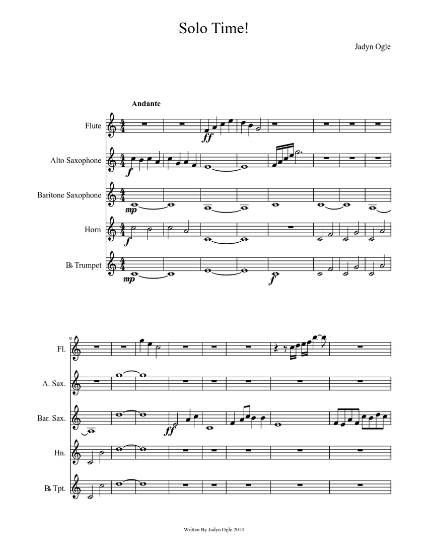 Solo Time! Sheet music for Flute, Trumpet other (Mixed Duet ...