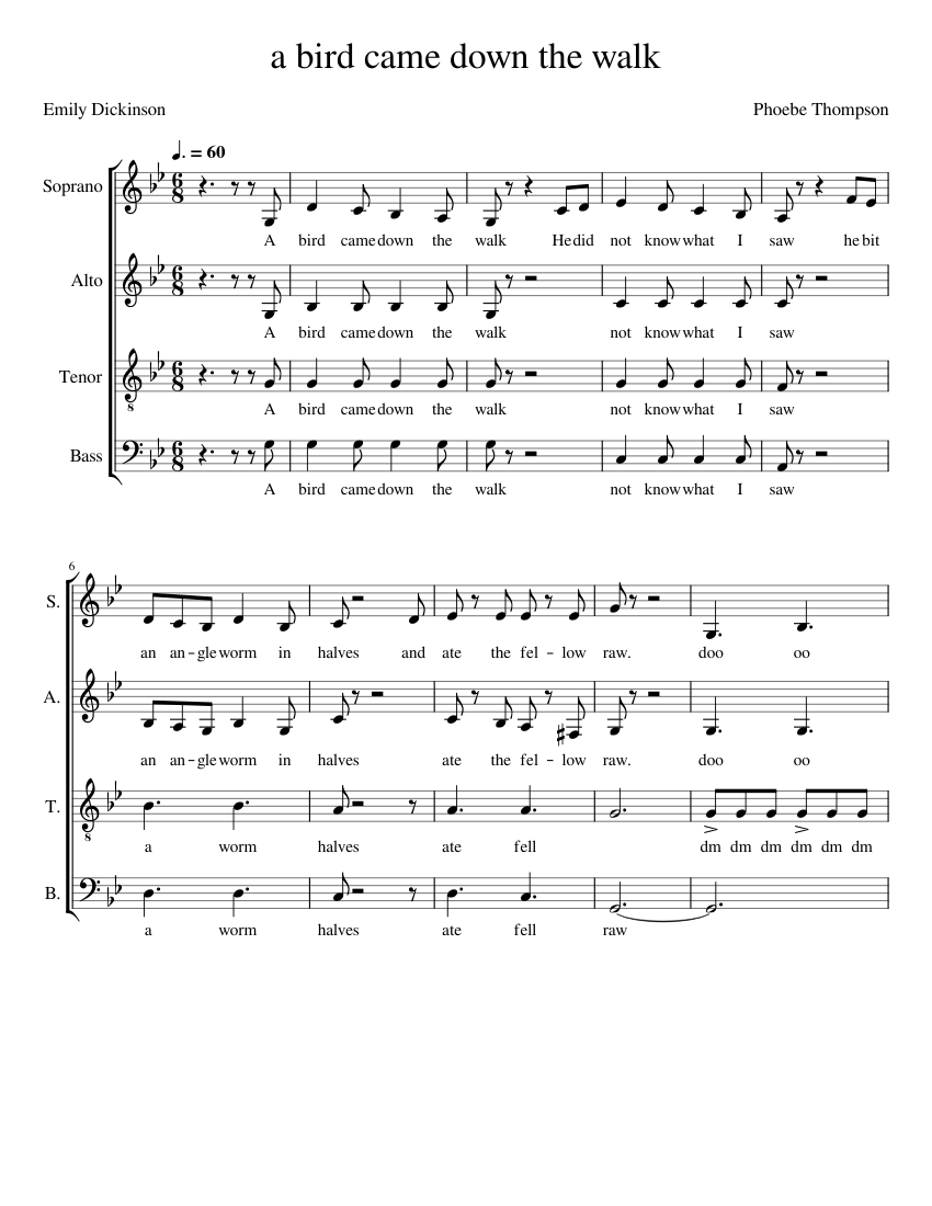 A Bird Came Down the Walk - piano tutorial