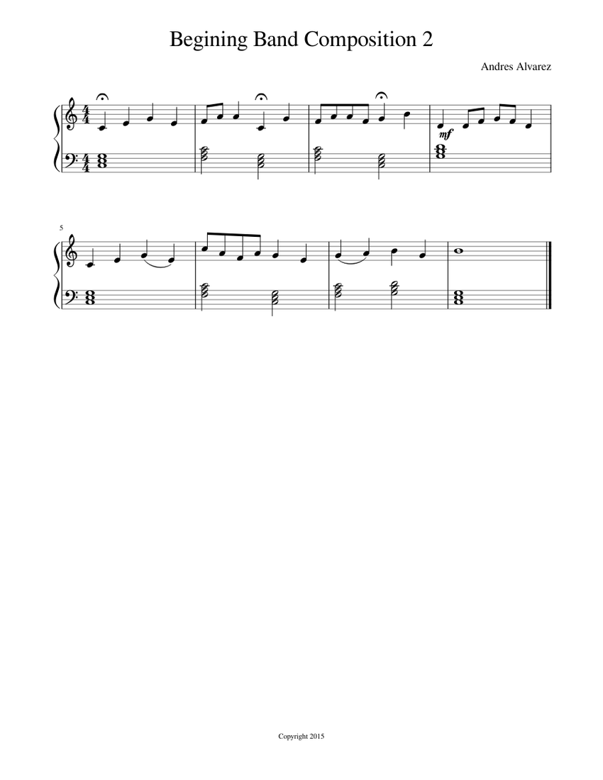 Begining Band Composition 2 Sheet music for Piano (Solo) | Musescore.com
