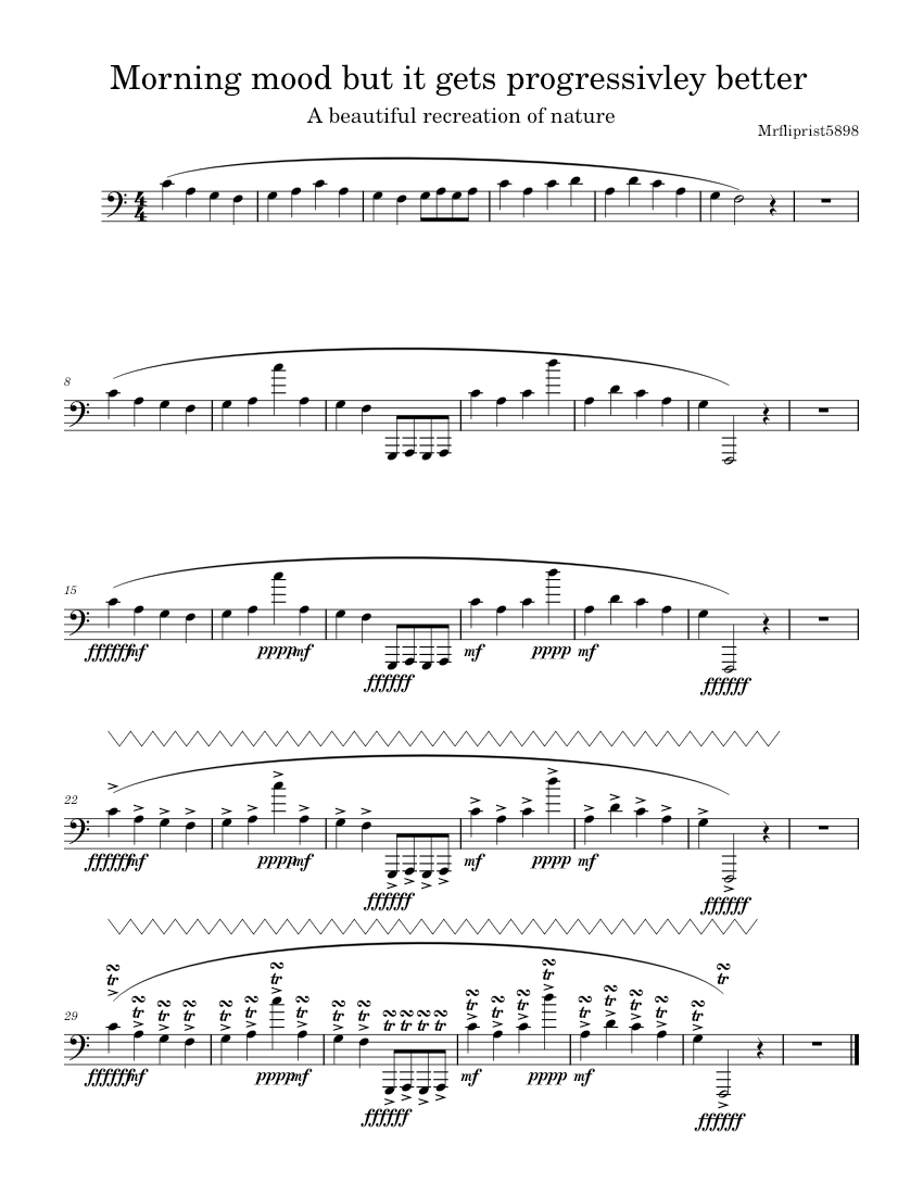 Morning Mood – Edvard Grieg Sheet Music for Trombone (Solo) | MuseScore.com