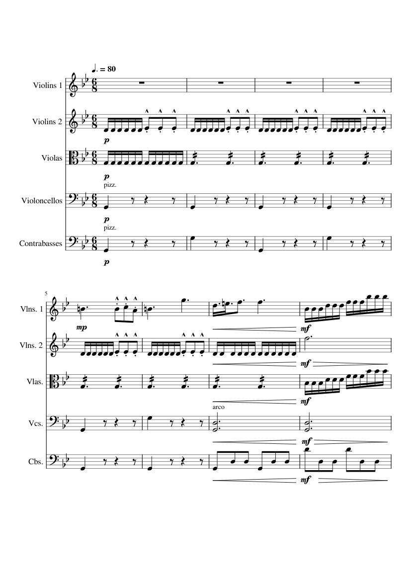 Ling Ling 40 Hours - TwoSetViolin Sheet Music for Strings group (Mixed ...