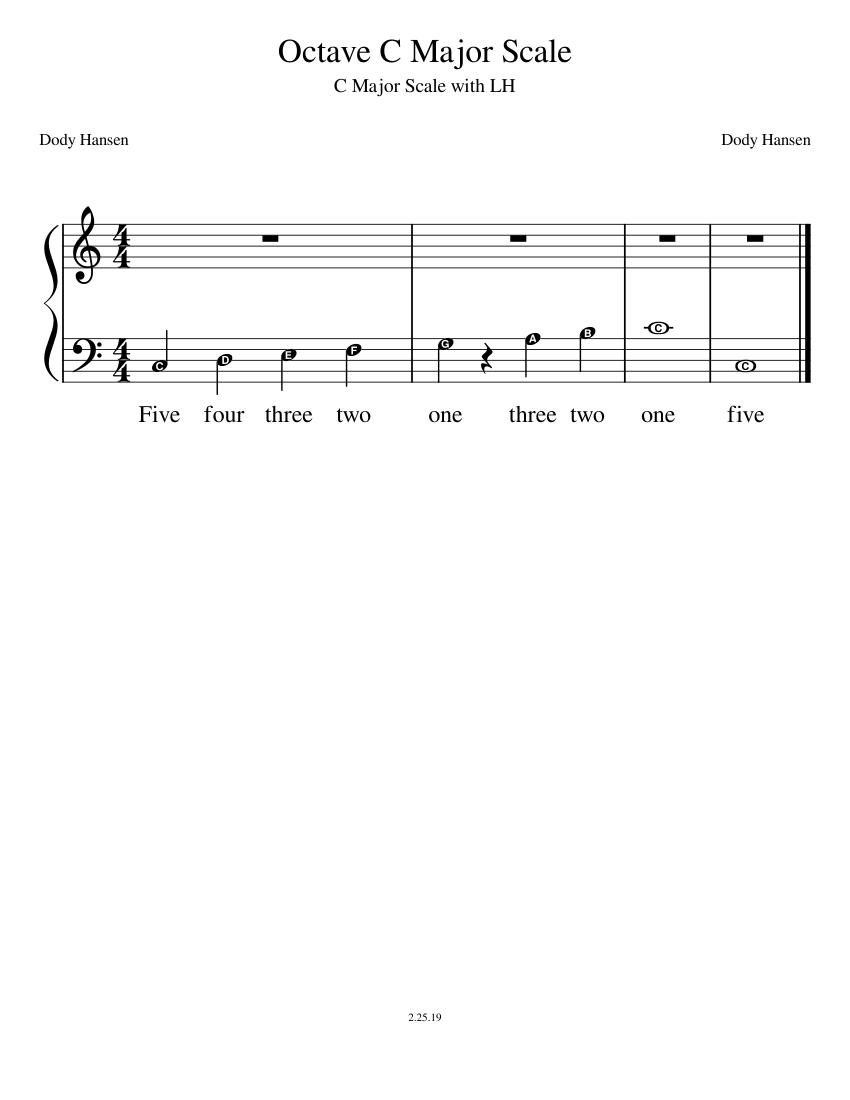 Octave C Major Scale Sheet music for Piano (Solo) | Musescore.com