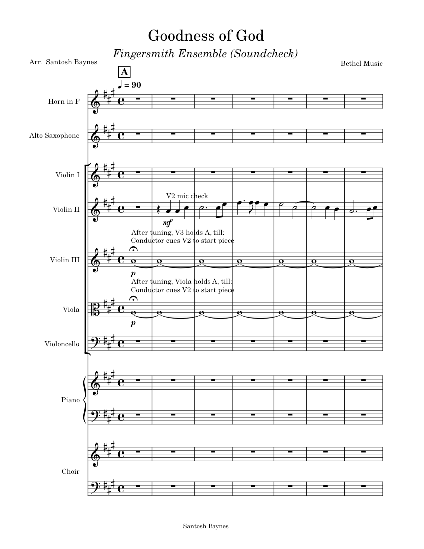 Goodness of God – Bethel Music Sheet Music for Piano, Saxophone alto ...