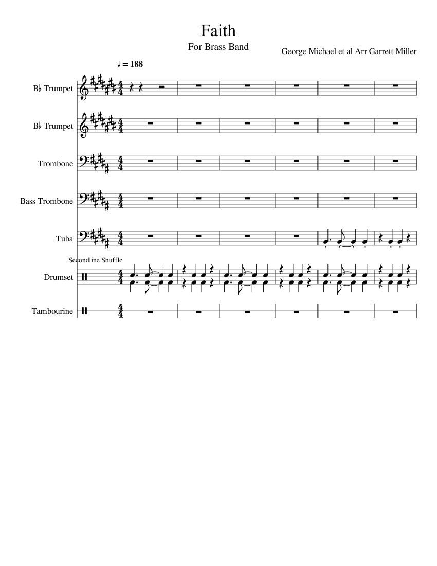 Faith Sheet music for Trombone, Tuba, Trombone bass, Tambourine & more ...