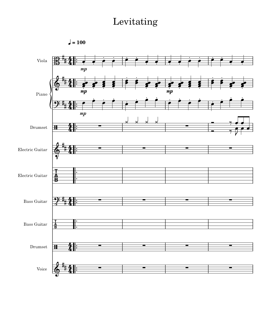 Levitating Oct 24 Sheet music for Piano, Vocals, Viola, Guitar & more ...