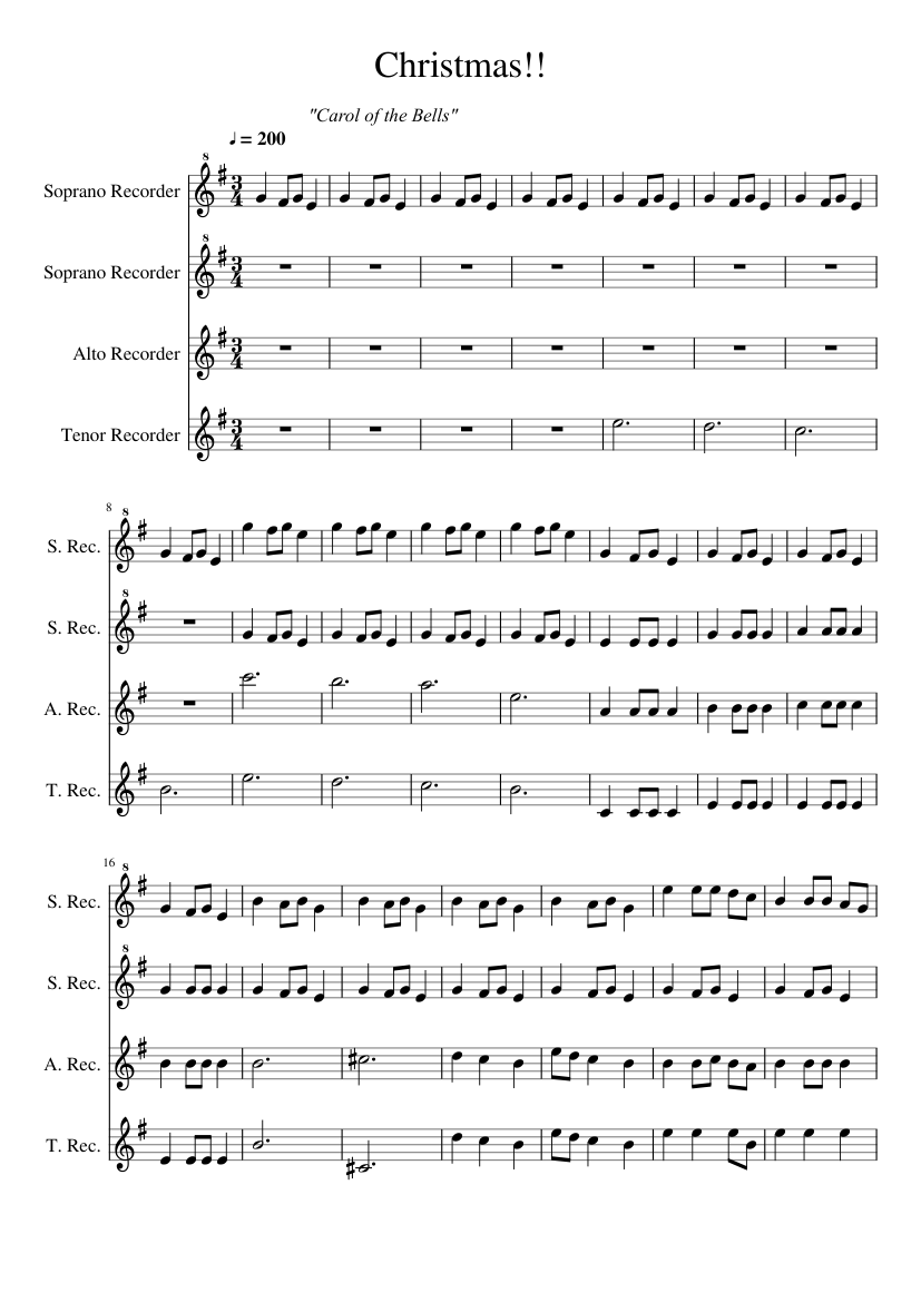 Recorder Christmas Songs