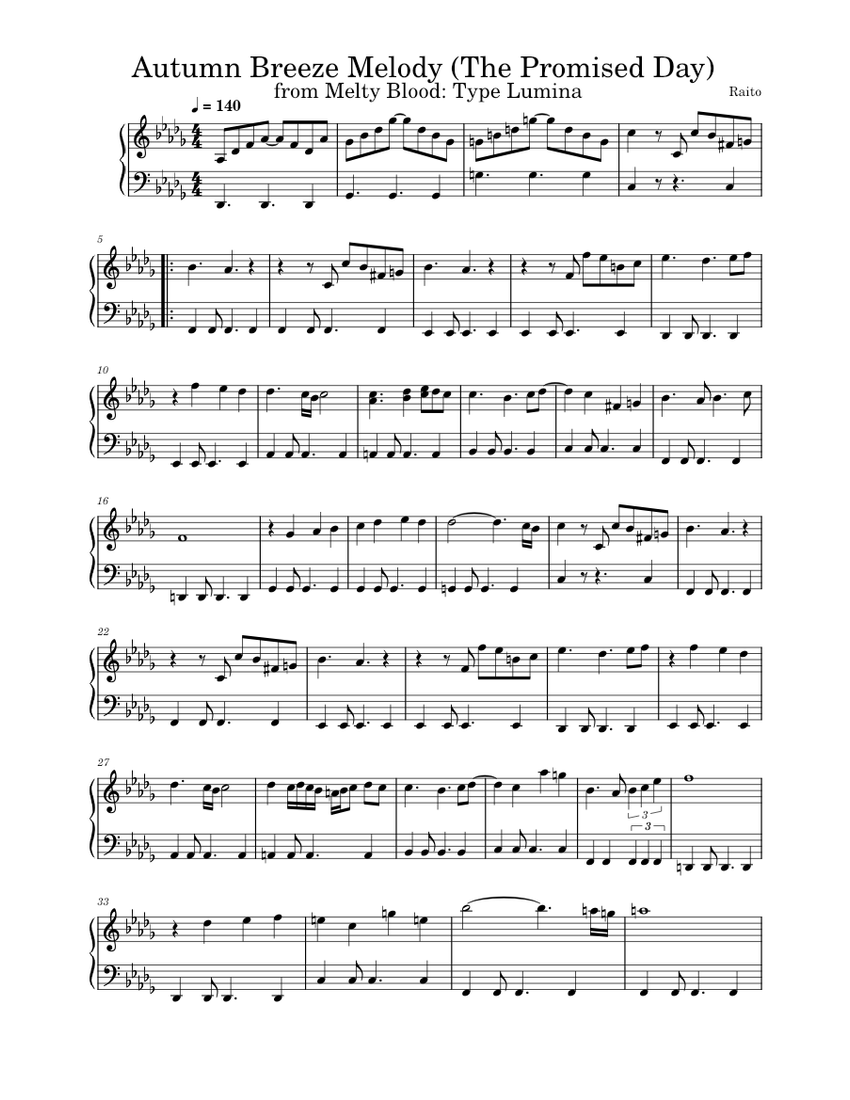 Autumn Breeze Melody (The Promised Day) – Raito (Melty Blood: Type ...