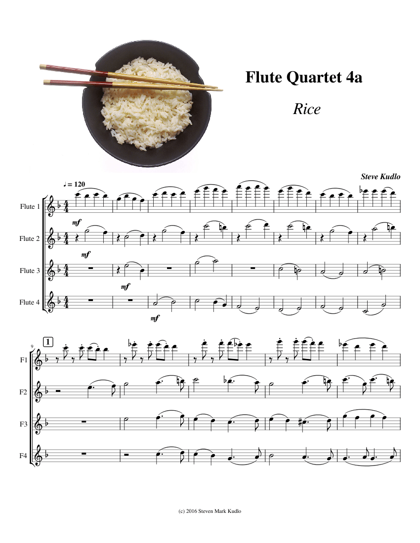 Flute Quartet 4a Sheet music for Flute (Mixed Quartet) | Musescore.com