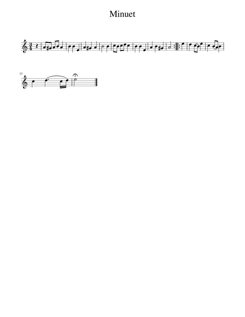 Minuet Sheet music for Piano (Solo) Easy | Musescore.com