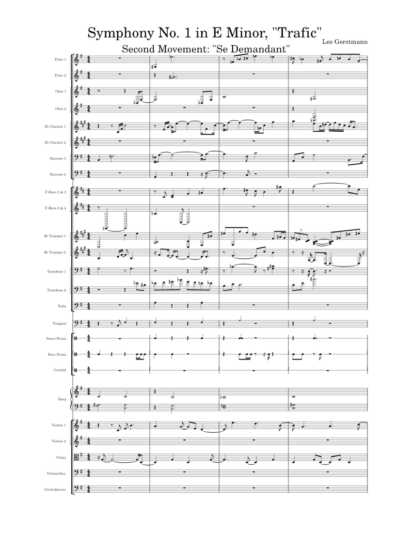 Symphony 1 2nd movement Sheet music for Trombone, Tuba, Flute, Oboe & more instruments (Symphony ...