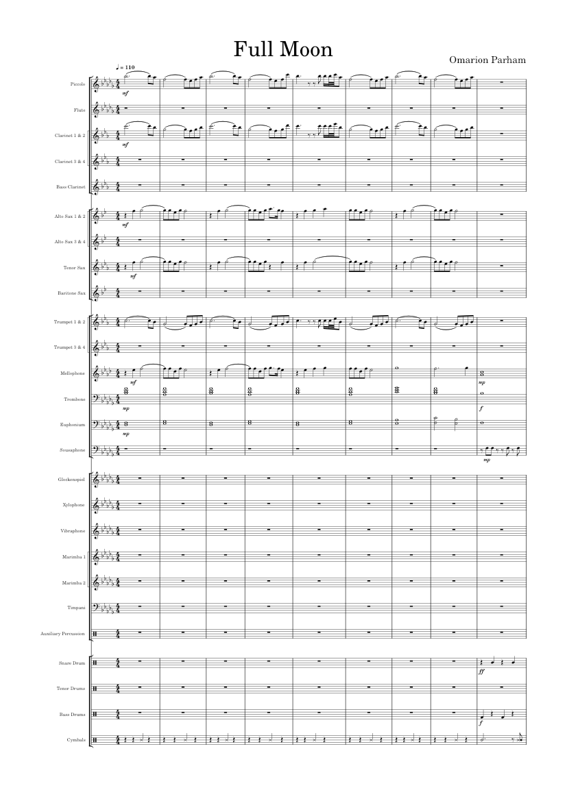 Full moon – Brandy Full Moon Omarion copy Sheet music for Trombone ...