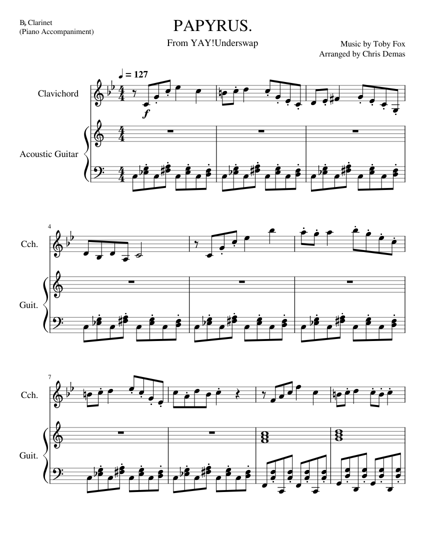PAPYRUS. Sheet music for Clavichord, Guitar (Mixed Duet) | Musescore.com