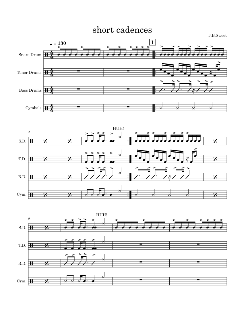 short cadences Sheet music for Tuba, Synthesizer, Trumpet other ...