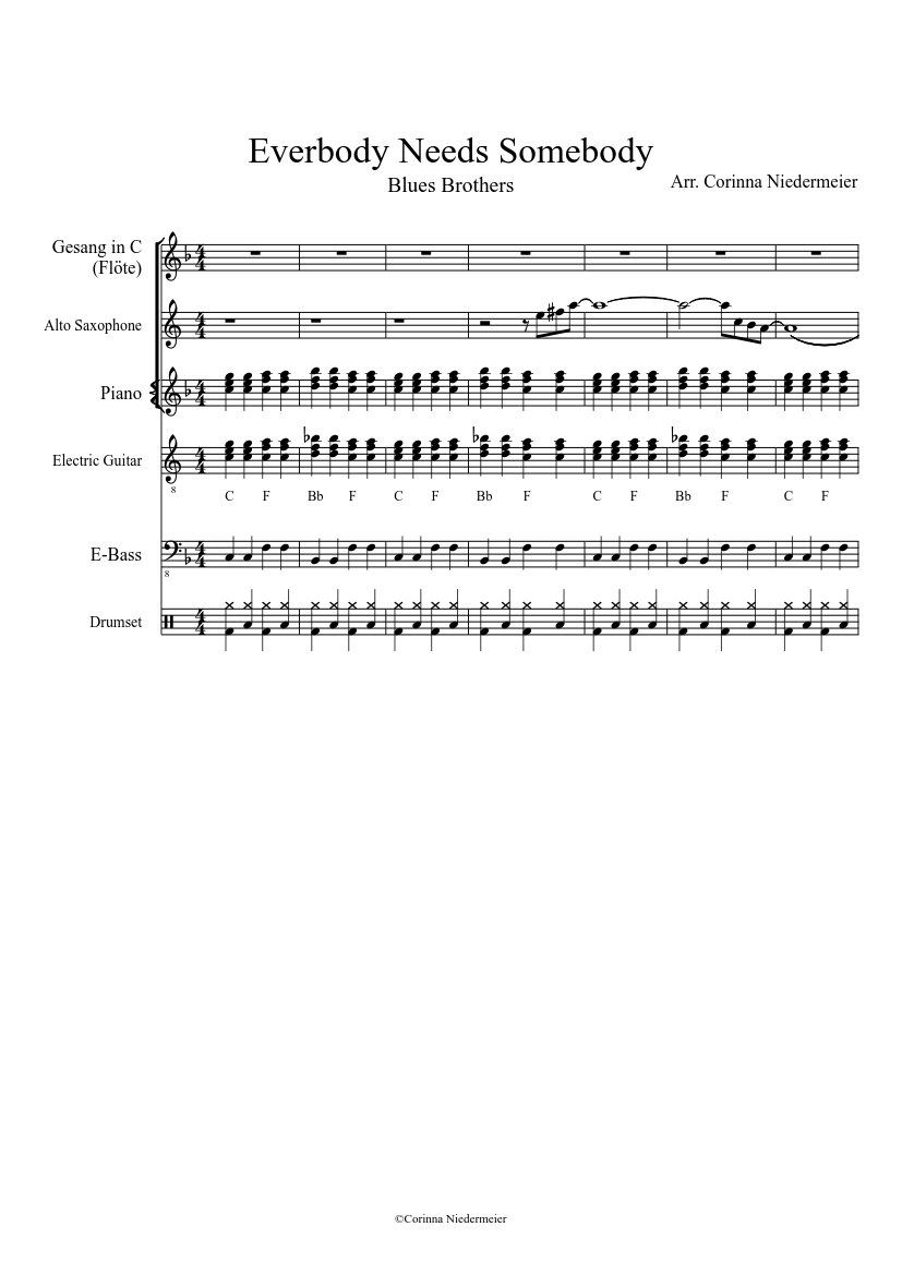 Everybody needs somebody - Blues Brothers Sheet music for Piano (Solo ...