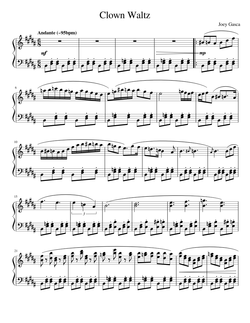 Clown Waltz Sheet music for Piano (Solo) | Musescore.com