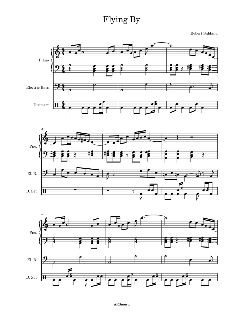 Flying By - piano tutorial
