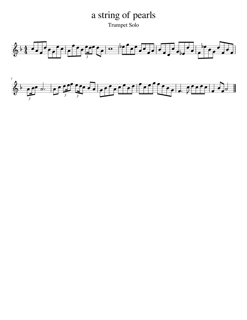 String of Pearls Sheet music for Piano (Solo) Easy | Musescore.com