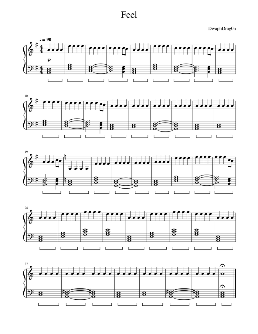 Feel Sheet music for Piano (Solo) Easy | Musescore.com