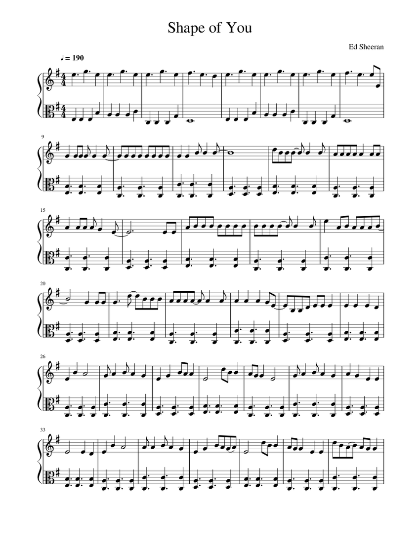 4286151 Shape of You Sheet music for Viola (Solo) | Musescore.com