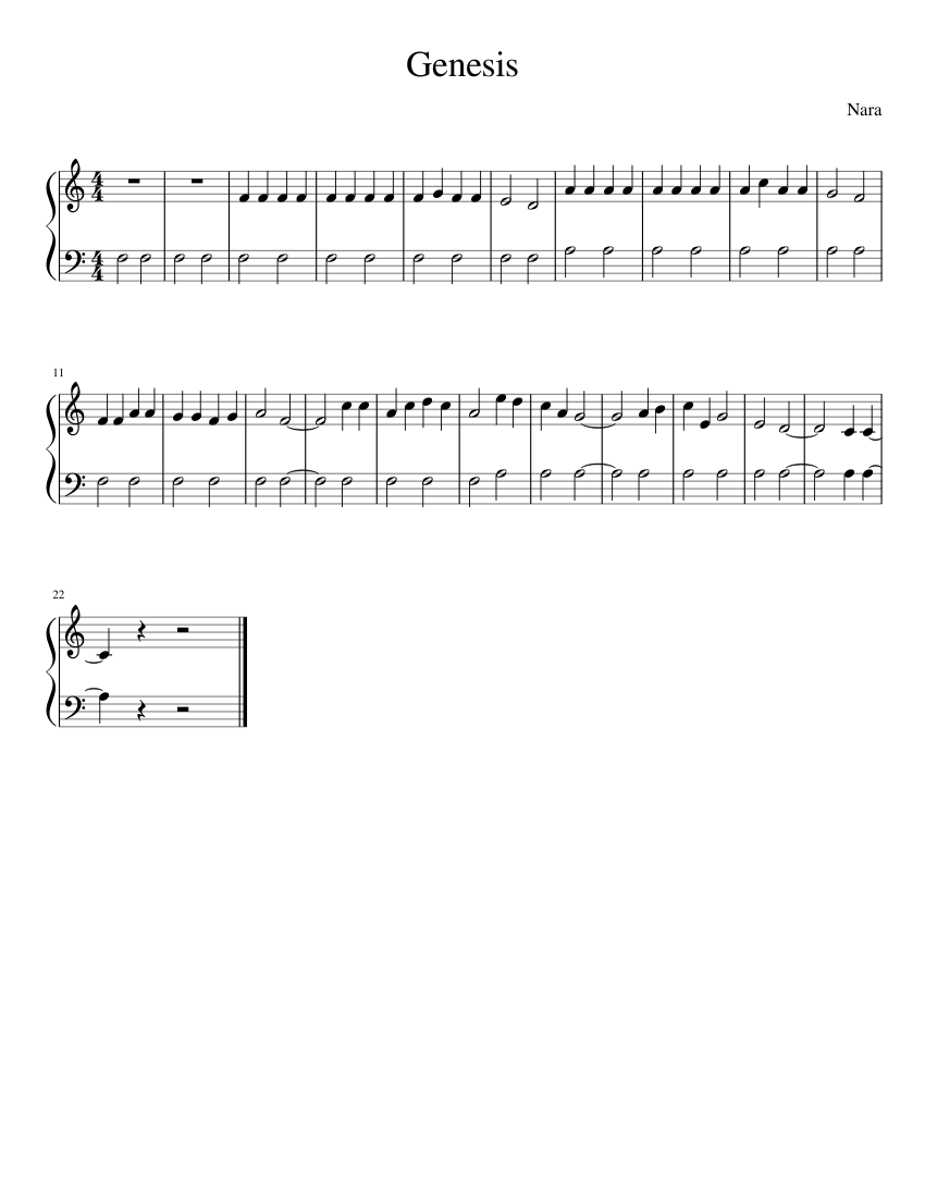 Genesis Sheet music for Piano (Solo) | Musescore.com