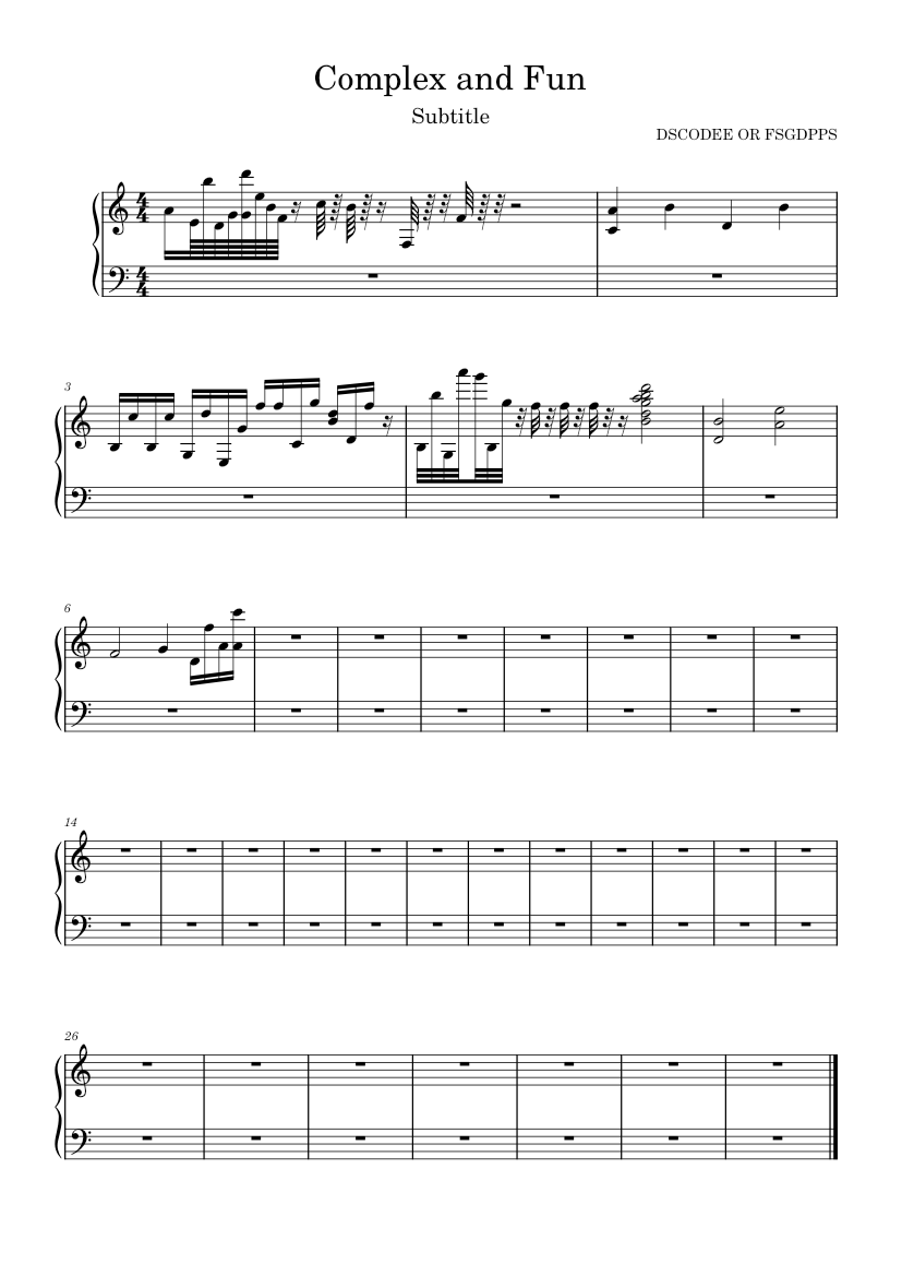 Complex and Fun - DSCODEE OR FSGDPPS Sheet music for Piano (Solo) Easy ...
