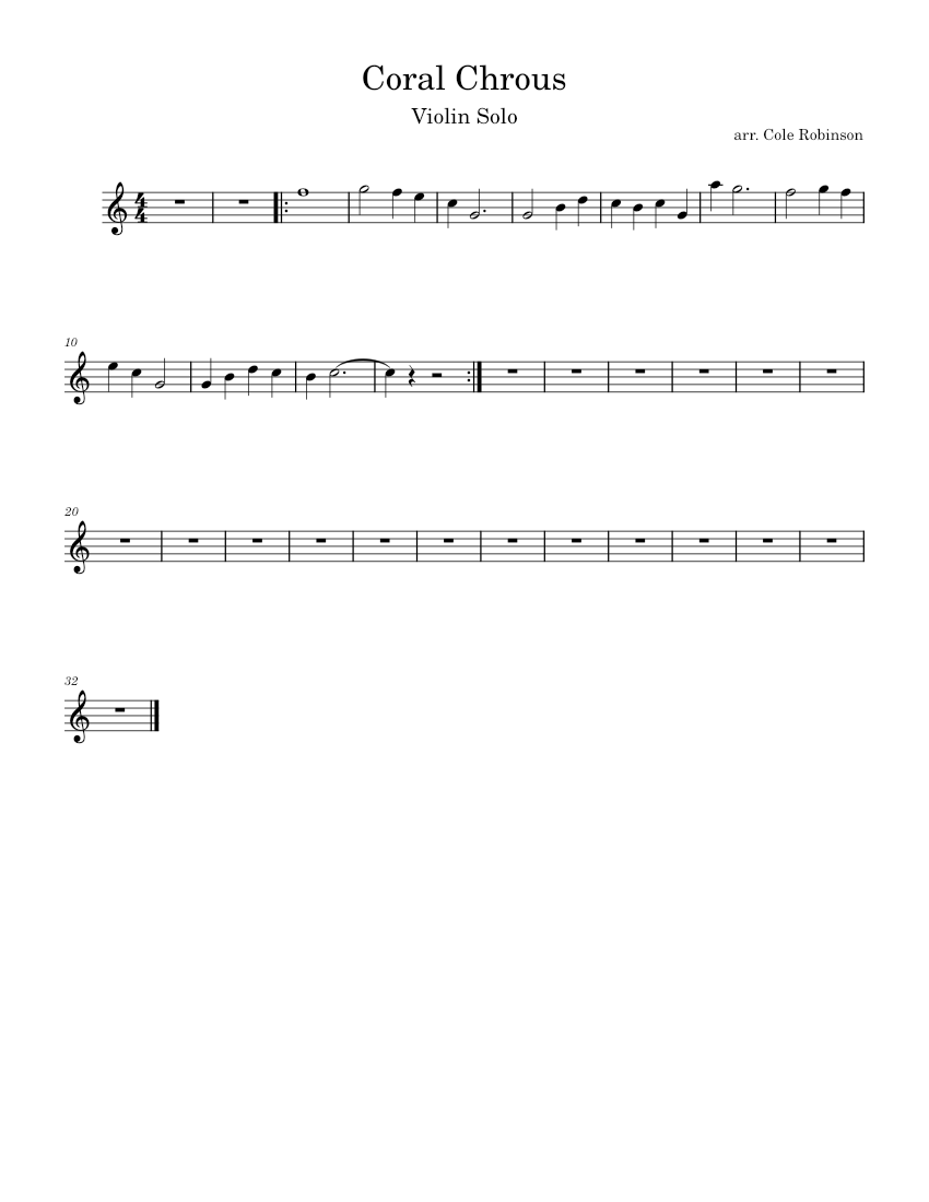 Coral Chorus From Fortnite Sheet Music for Violin (Solo) | MuseScore.com